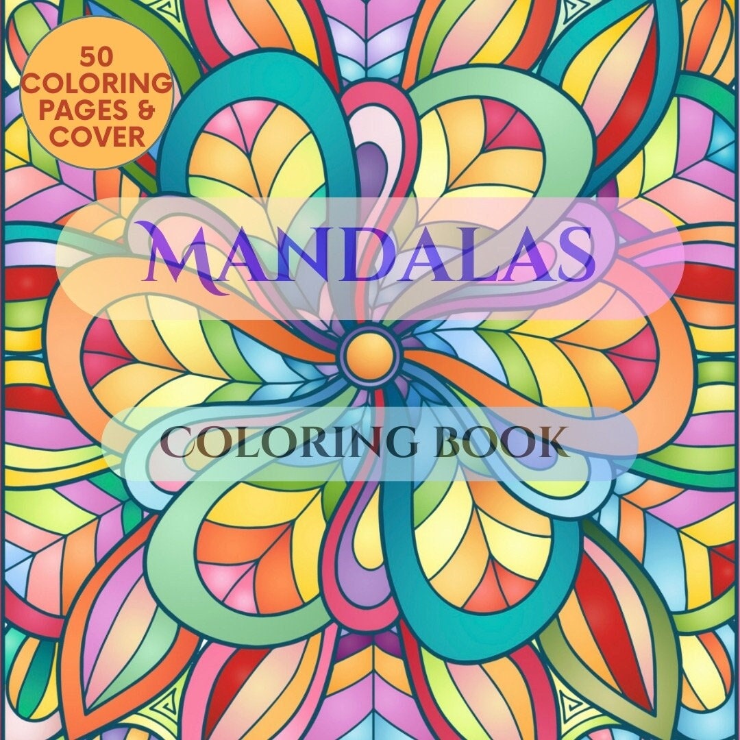 Coloring Book 50 Mandalas Instant Printables PDF for Children and ...