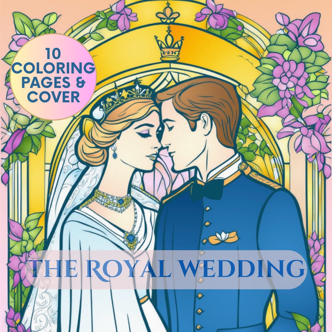 Coloring Book Premium the Royal Wedding 10 Instant Printables PDF for ...