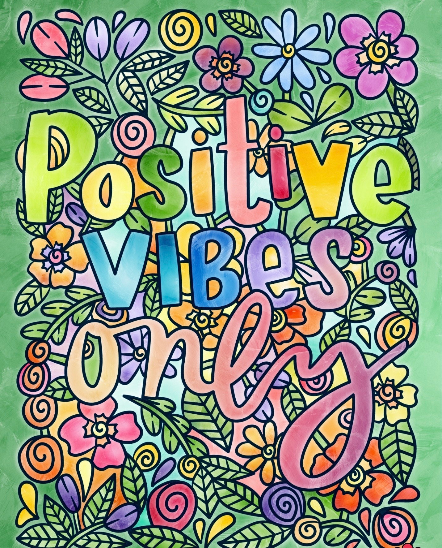 Coloring Book Positive Vibes Only 22 Instant Printables PDF for ...