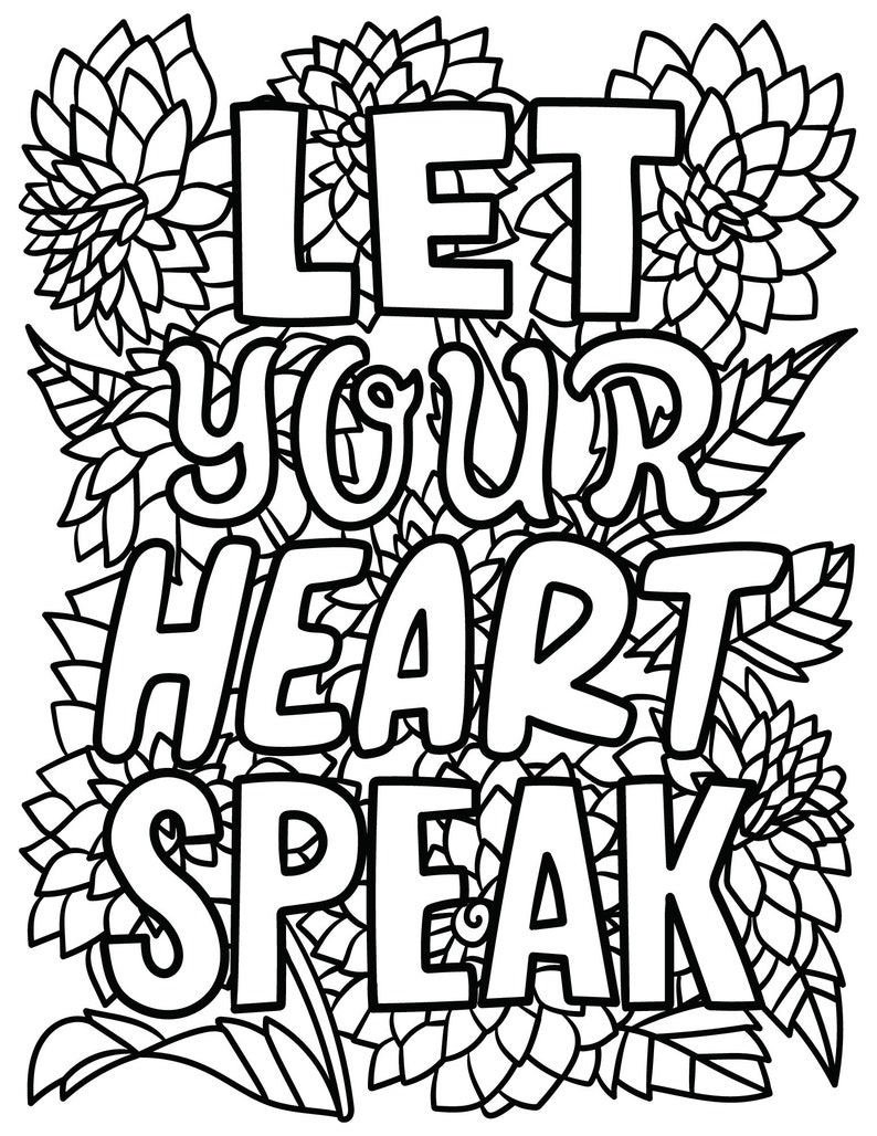 Coloring Book Positive Vibes Only 22 Instant Printables PDF for ...