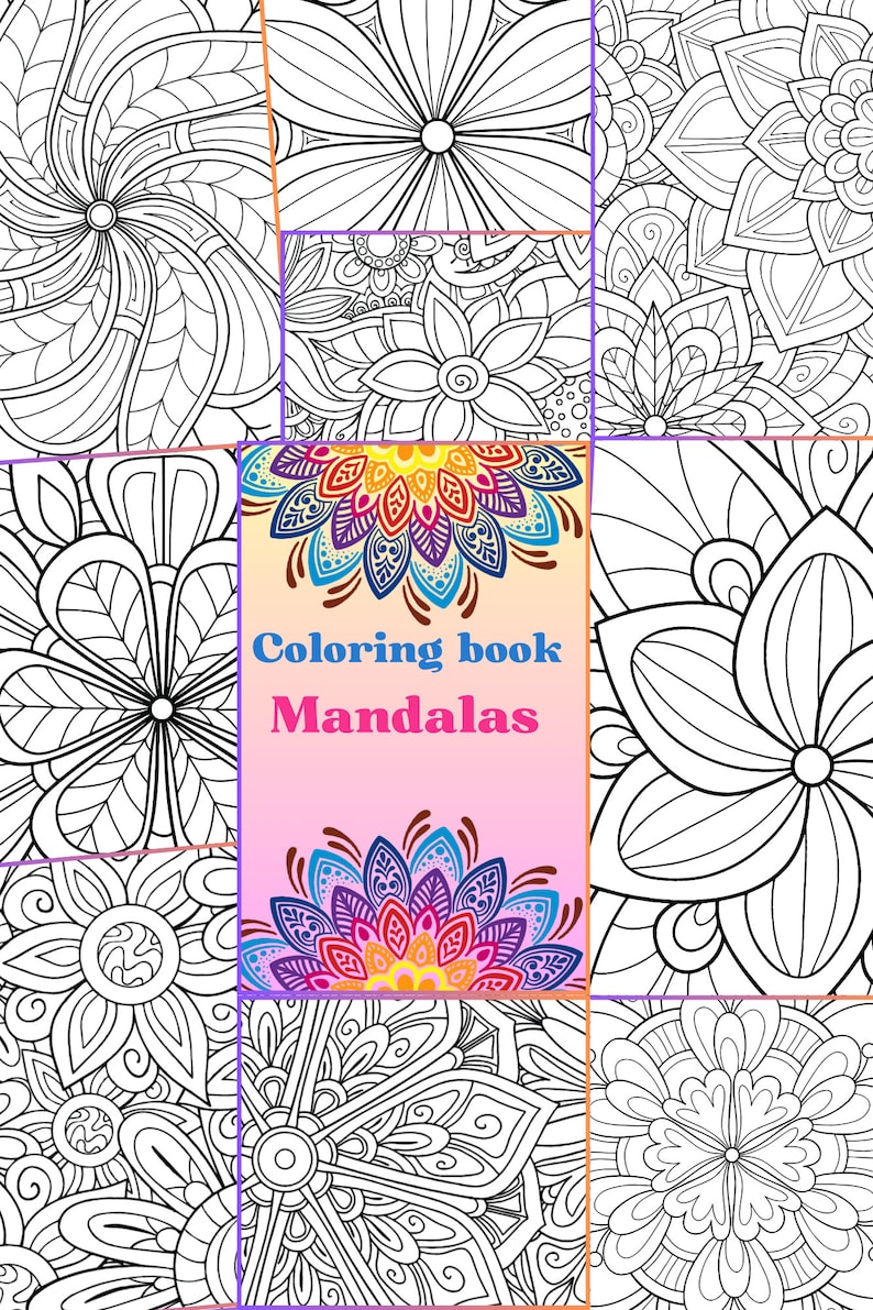Coloring Book 50 Mandalas Instant Printables PDF for Children and ...