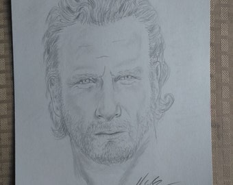 WALKING DEAD Rick Grimes Pencil Drawing - Etsy UK