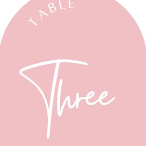 Pink and White Printable Digital Table Numbers 5x7 Inch Numbers 1 to 10 ...