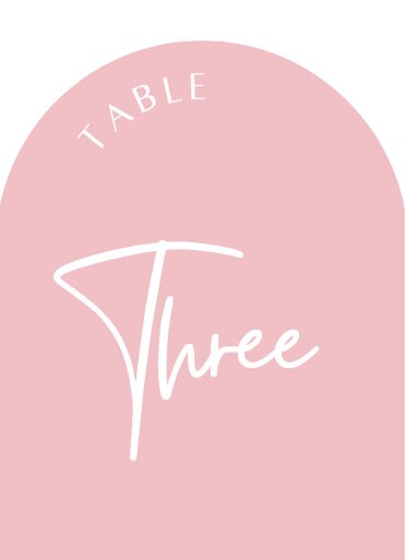 Pink and White Printable Digital Table Numbers 5x7 Inch Numbers 1 to 10 ...