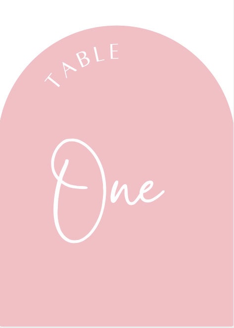 Pink and White Printable Digital Table Numbers 5x7 Inch Numbers 1 to 10 ...