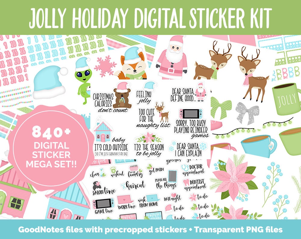 Jolly Holiday Digital Sticker Mega Bundle Goodnotes & Ipad | Etsy