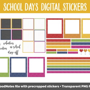 School Days Digital Planner Stickers | Goodnotes, iPad and Android ...