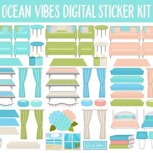 Ocean Vibes Digital Sticker Mega Bundle | Goodnotes & iPad | Summer ...