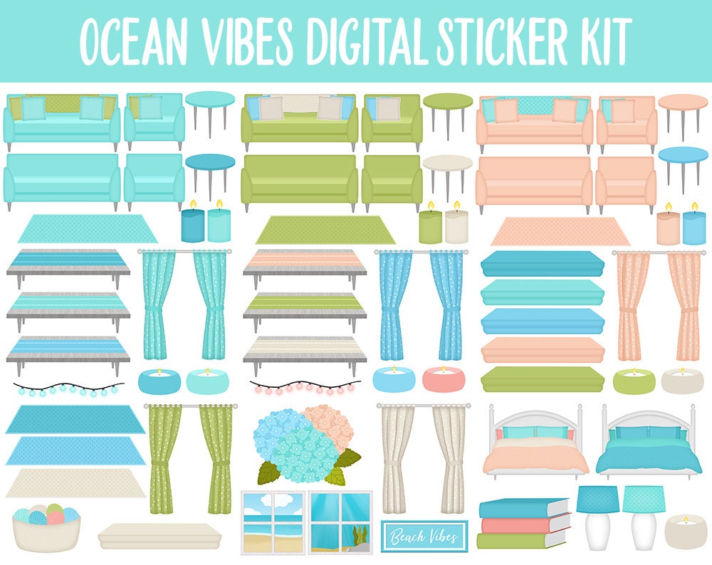 Ocean Vibes Digital Sticker Mega Bundle Goodnotes & Ipad - Etsy