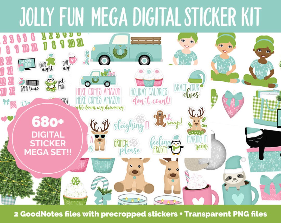 Jolly Fun Digital Sticker Mega Bundle | Goodnotes & iPad | Christmas ...
