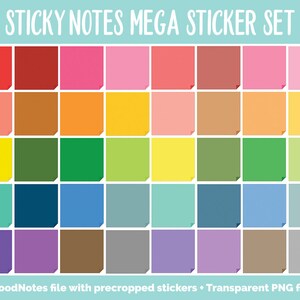 Sticky Notes Digital Stickers | Goodnotes, iPad and Android | Mega Pack ...