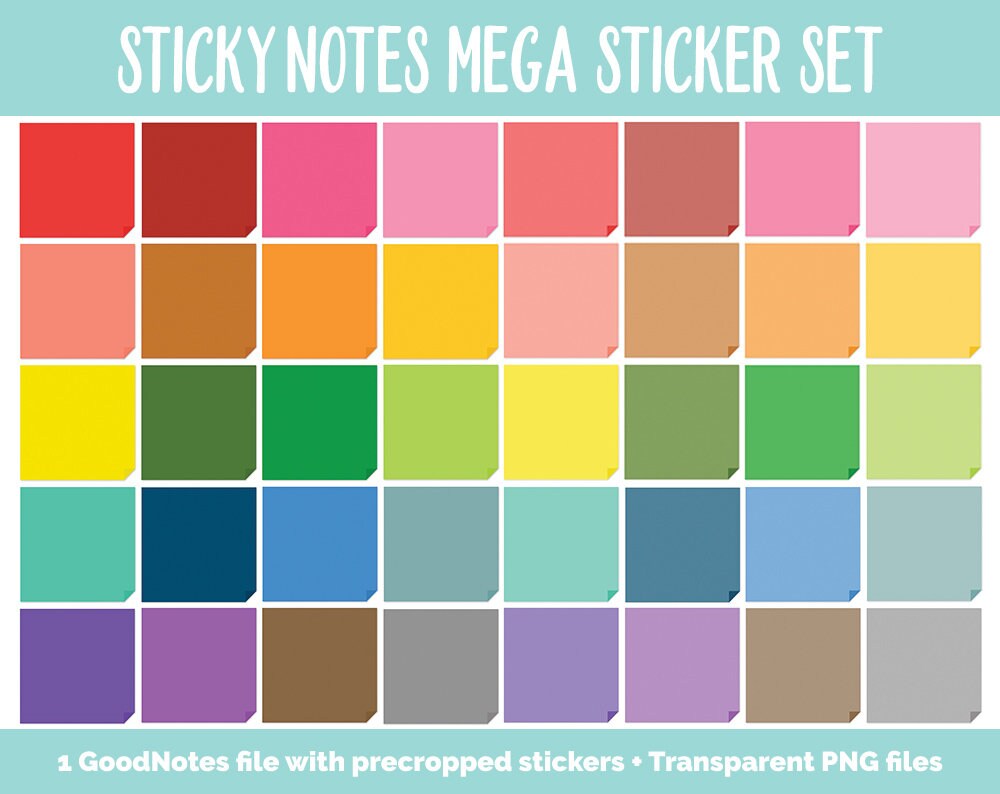 Sticky Notes Digital Stickers Goodnotes Ipad and Android - Etsy