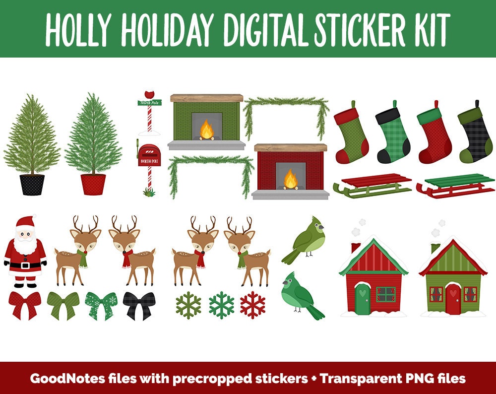 Holly Holiday Digital Sticker Mega Bundle | iPad & Android | Christmas ...