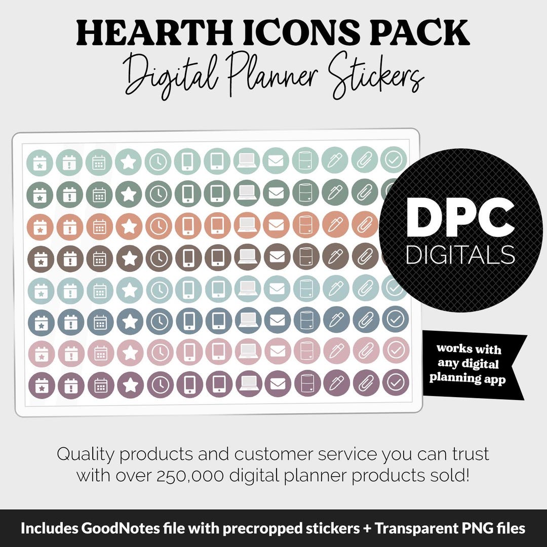 Hearth Icons Digital Planner Stickers | iPad & Android - Etsy