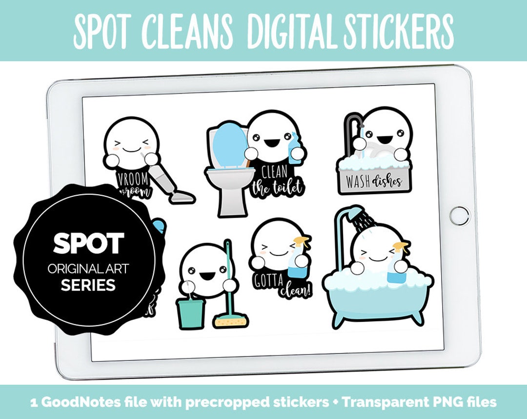 Spot Cleans Digital Stickers | Goodnotes, iPad and Android | Chores ...