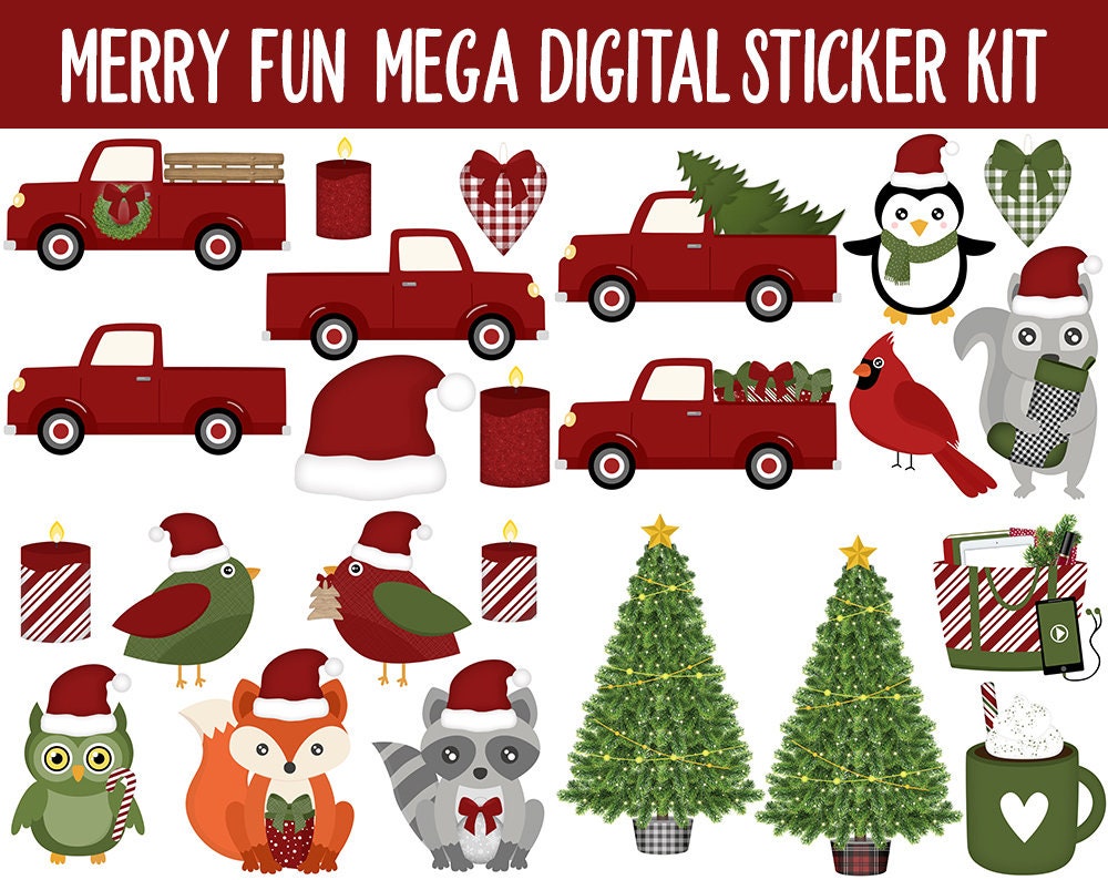 Merry Fun Digital Sticker Mega Bundle Goodnotes & Ipad - Etsy