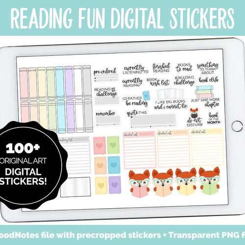 Reading Fun Digital Stickers Goodnotes & Ipad Book - Etsy