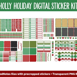 Holly Holiday Digital Sticker Mega Bundle | Goodnotes & iPad | December ...