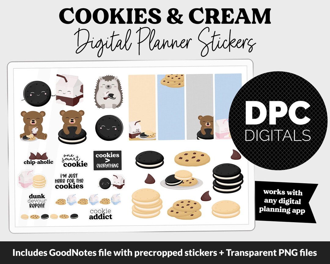 Cookies & Cream Digital Planner Stickers | Goodnotes, iPad and Android ...