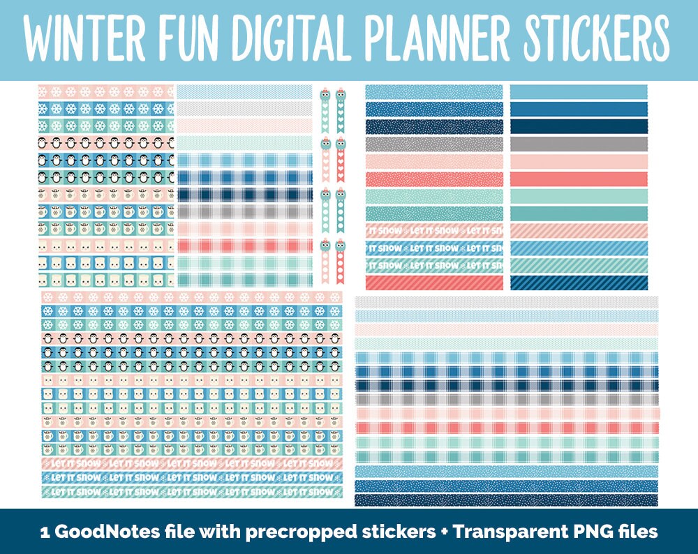 Winter Fun Mega Digital Sticker Bundle Goodnotes & Ipad - Etsy