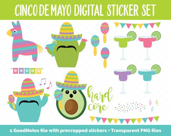 Cinco De Mayo Fiesta Digital Stickers Goodnotes & Ipad - Etsy