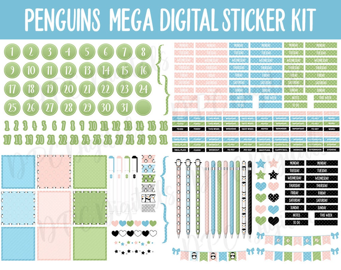Penguin Parade Digital Sticker Mega Bundle Goodnotes & Ipad - Etsy