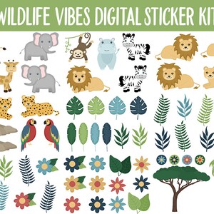 Wildlife Vibes Digital Sticker Mega Bundle | Goodnotes & iPad | Safari ...