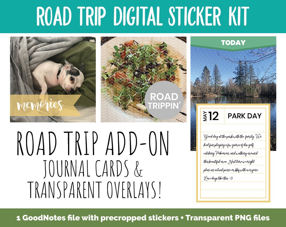 Road Trip Memory Keeping Digital Stickers Goodnotes Ipad - Etsy