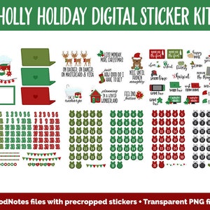 Holly Holiday Digital Sticker Mega Bundle | Goodnotes & iPad | December ...