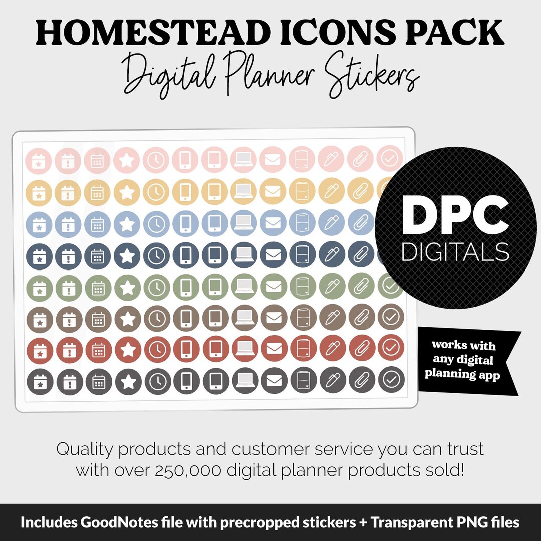 Homestead Icons Digital Planner Stickers | iPad & Android | Homestead ...