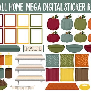 Fall Home Digital Planner Sticker Mega Kit | iPad & Android | November ...