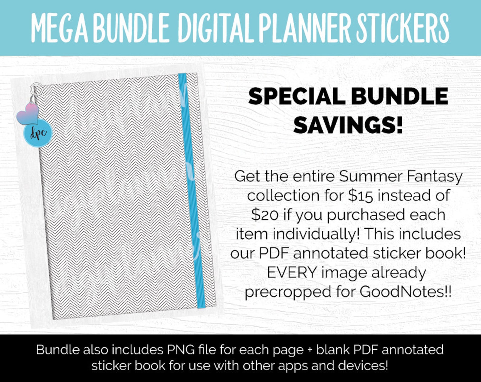 Digital Planner Sticker MEGA Bundle | Summer Fantasy | Goodnotes | 625 ...