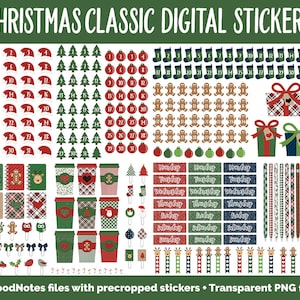 Christmas Holiday Classic Mega Digital Sticker Bundle | Goodnotes ...