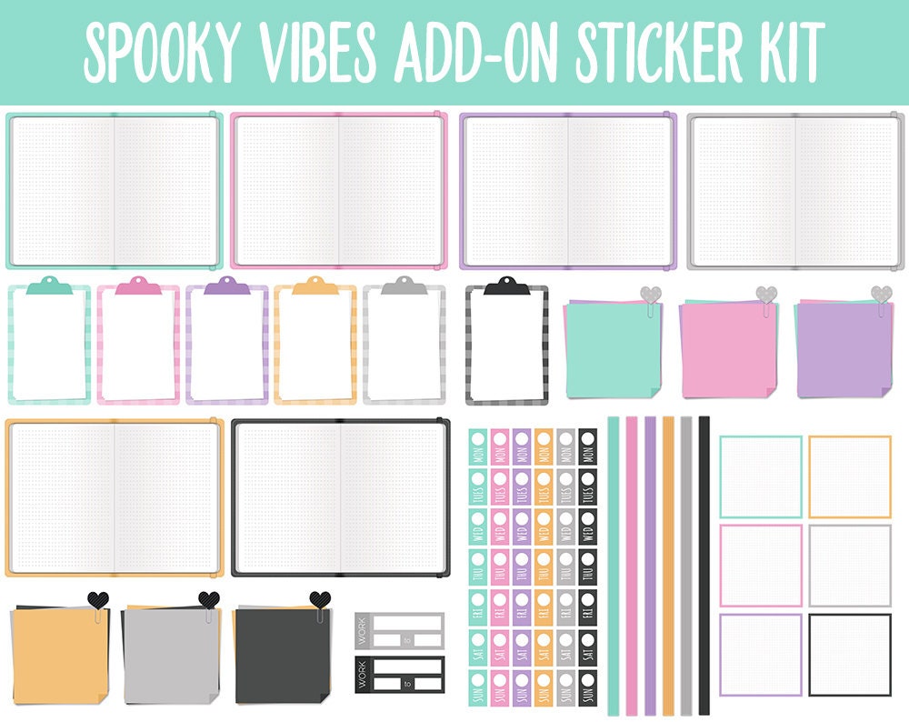 Spooky Vibes Add-On Digital Stickers GoodNotes & iPad | Etsy