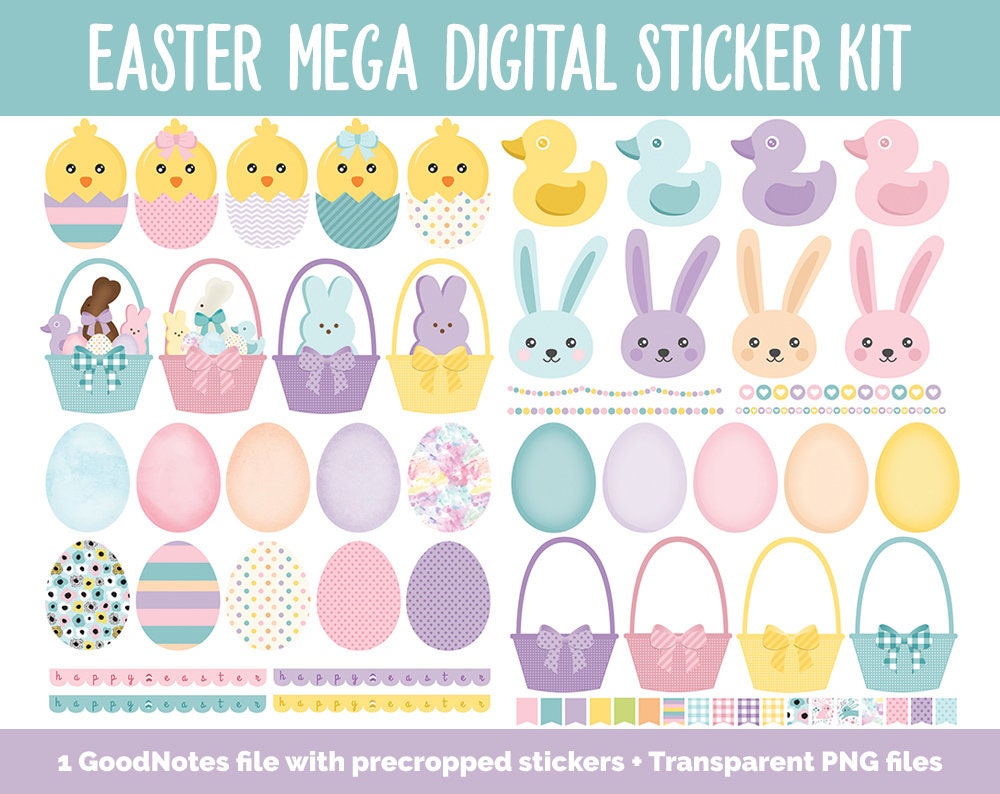 Easter MEGA Digital Sticker Bundle Goodnotes & Ipad April - Etsy
