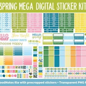 Spring MEGA Digital Sticker Bundle | Goodnotes & iPad | April | May ...