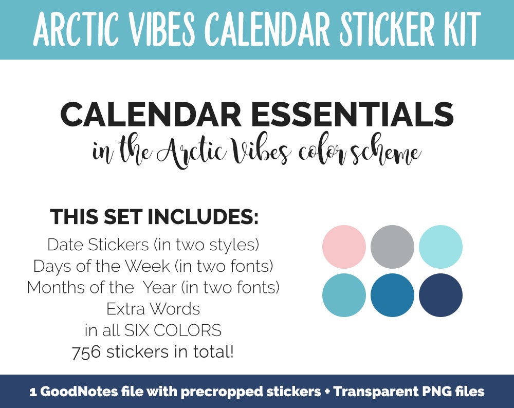 Arctic Vibes Calendar Essentials Digital Planner Stickers | iPad ...
