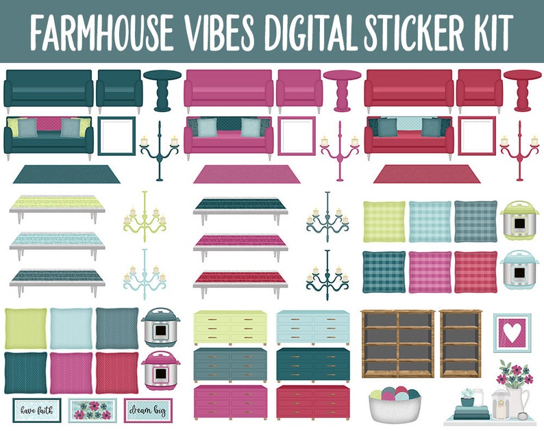 Farmhouse Vibes Digital Sticker Mega Bundle | iPad & Android | Blossom ...