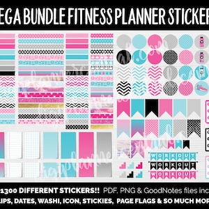 Digital Fitness MEGA Sticker Bundle - 1300+ Stickers | Goodnotes & iPad ...