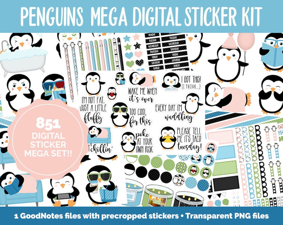 Penguin Parade Digital Sticker Mega Bundle | Goodnotes & iPad | Winter ...