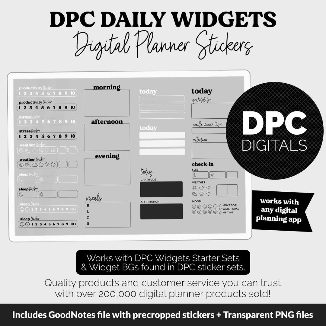 DPC Daily Widgets Digital Stickers | Goodnotes & iPad | Trackers ...
