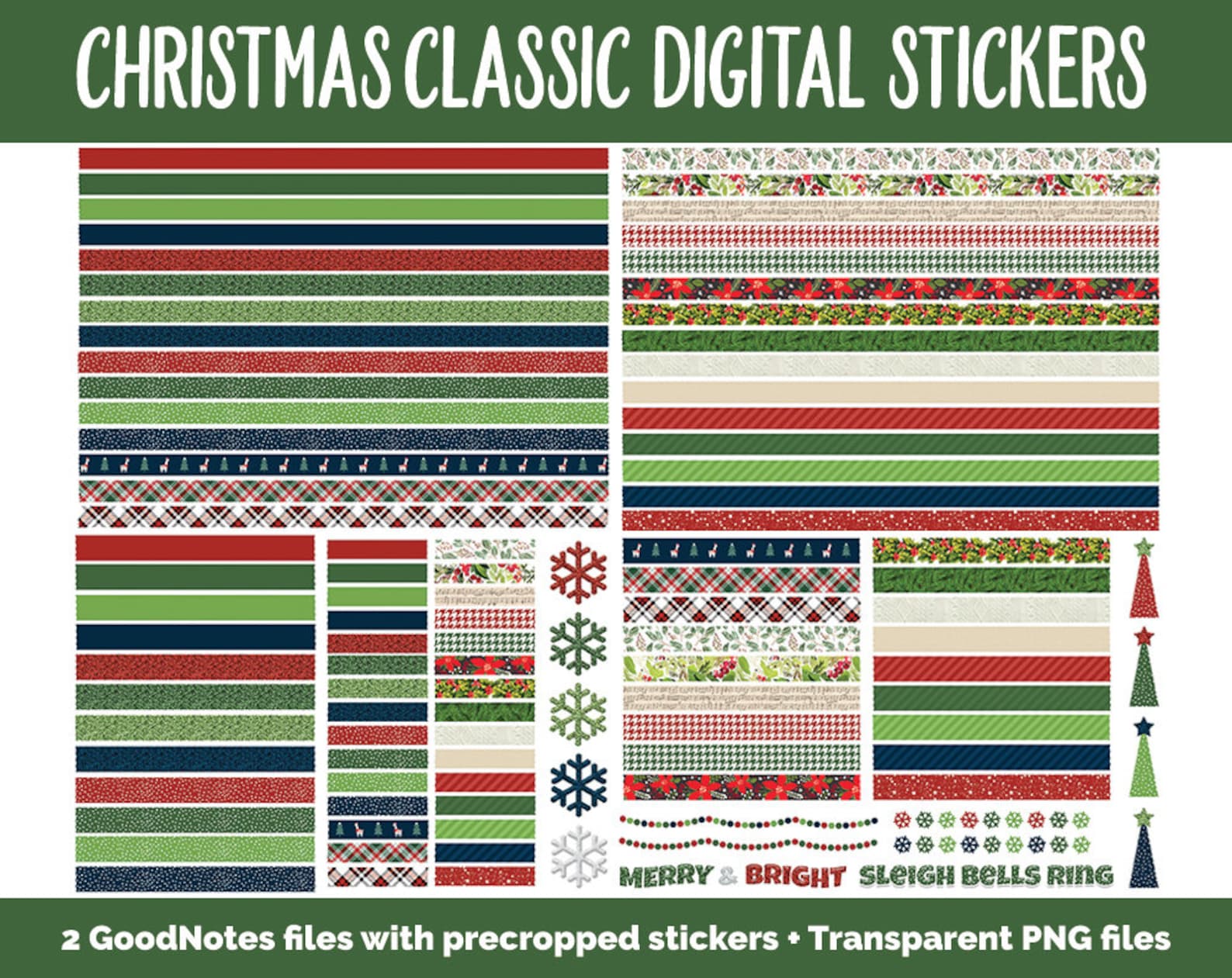 Christmas Holiday Classic Mega Digital Sticker Bundle | Etsy