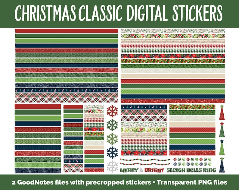 Christmas Holiday Classic Mega Digital Sticker Bundle | Etsy