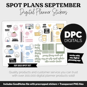 Spot Plans September Digital Stickers Goodnotes iPad and - Etsy