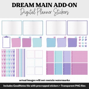 Dream Add-on Digital Stickers | Goodnotes & iPad | Trackers, Budget ...