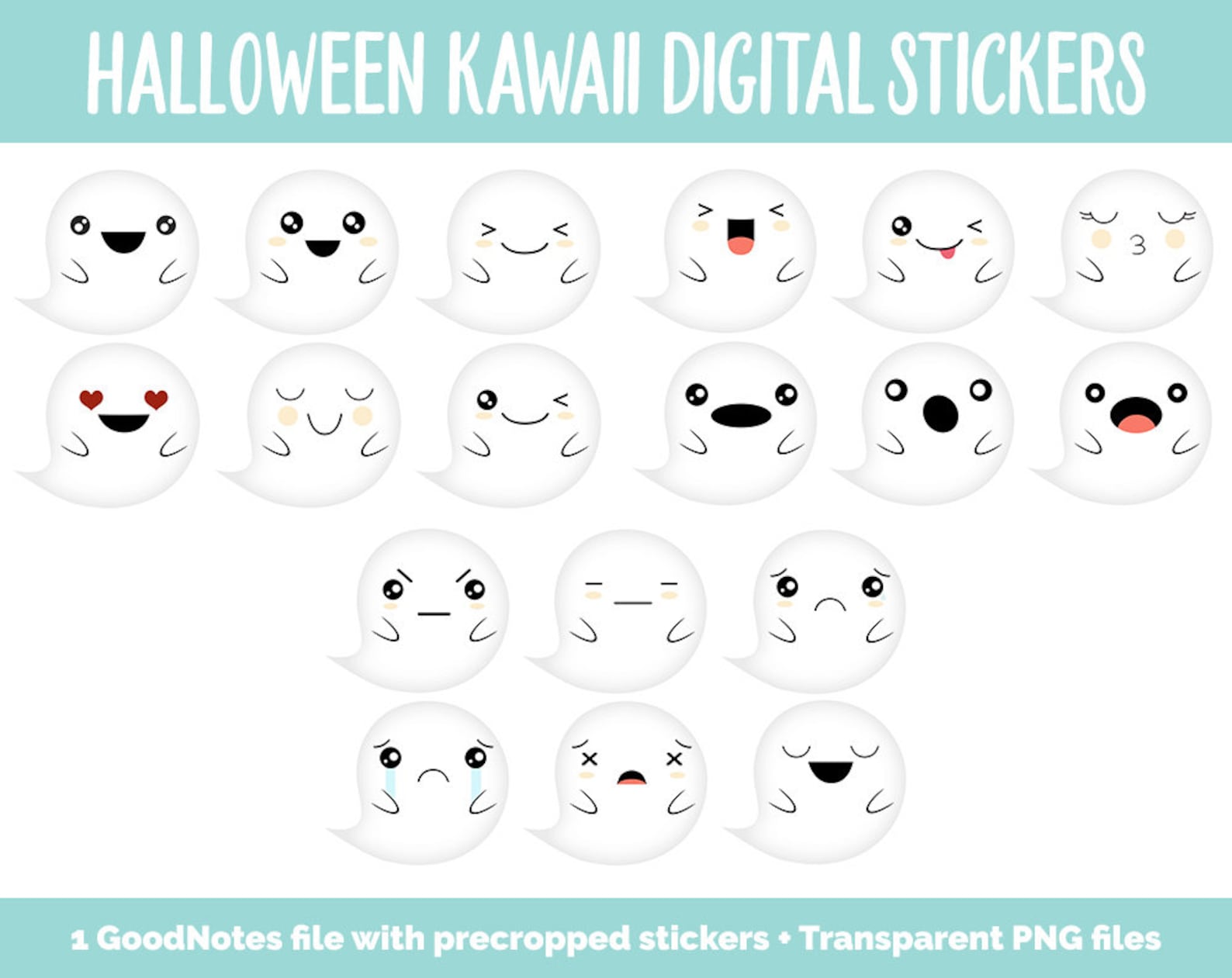 Halloween Kawaii Digital Stickers Goodnotes Ipad and | Etsy