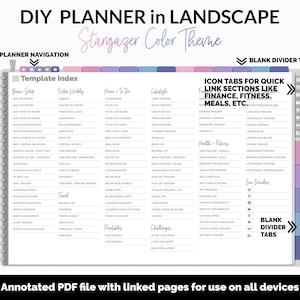 DIY Landscape Digital Planner Stargazer Theme Goodnotes, iPad & Android ...