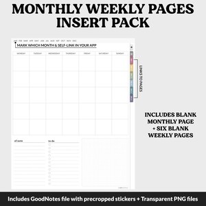 Linked Weekly Portrait Digital Planner Insert | Sierra Theme ...