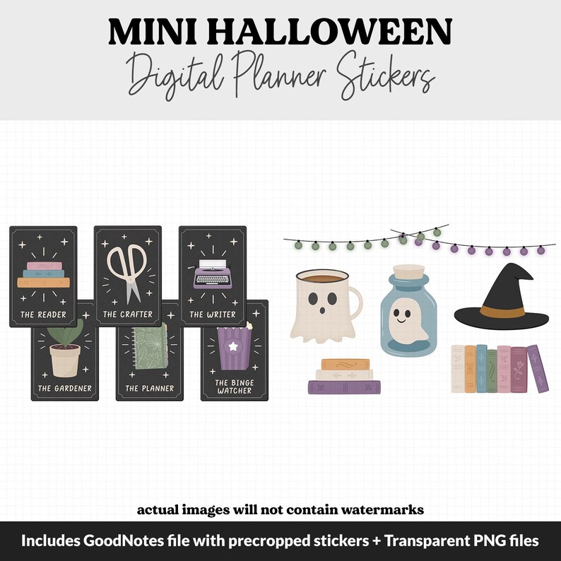 Mini Halloween Digital Planner Stickers | iPad & Android | Fabled Theme ...