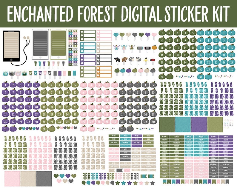 Enchanted Forest Digital Sticker Mega Bundle | Goodnotes & iPad | Fall ...